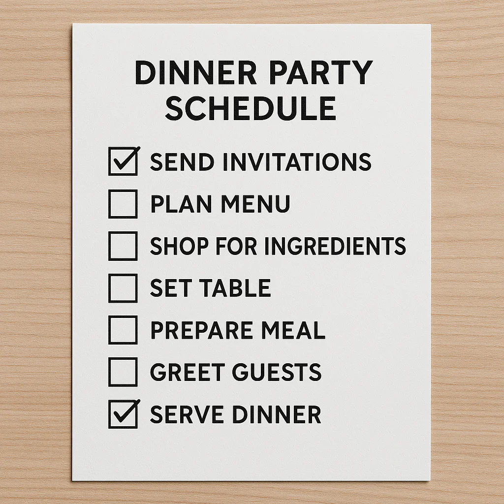 🗓️ The Ultimate 7-Step Dinner Party Schedule Template (2026) - Party ...